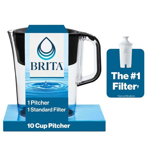 Reviews For Brita Tahoe 10 Cup Large Water Filter Pitcher In Black With 1 Standard Filter Pg 3