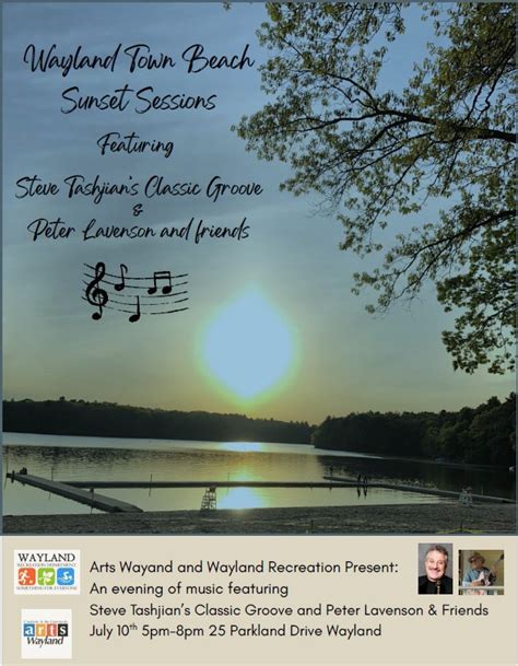 Wayland Town Beach Sunset Sessions Arts Wayland