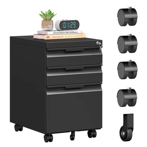 Anoncndin 2 Drawer File Cabinet Mobile File Cabinet With Lock Metal