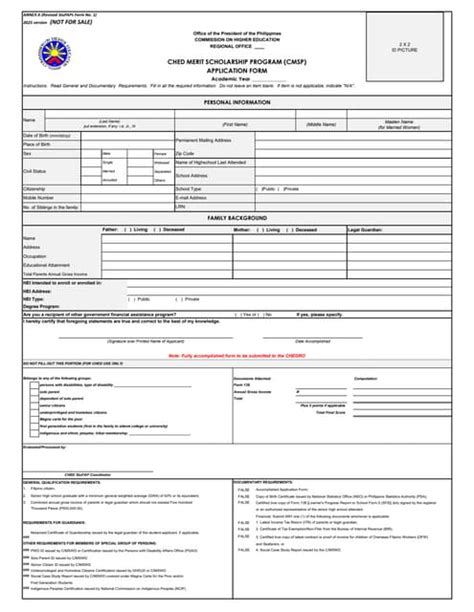 Copy Of Cmsp Annex A Application Form 2025 2026 Pdf