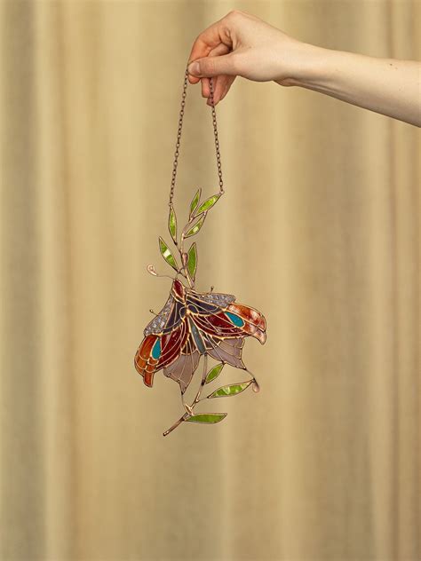 Atrapasueños De Mariposa Vitral Decoración Para Ventanas Y Paredes