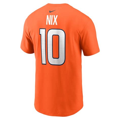Mens Denver Broncos Bo Nix Nike Orange Name And Number T Shirt