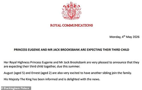 King Is Delighted As Princess Eugenie Announces She Is Expecting