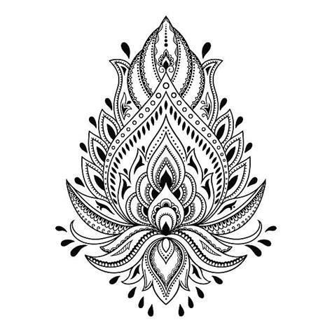10100 Paisley Flower Tattoo Drawings Illustrations Istock