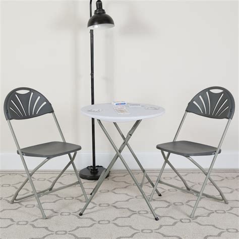 Flash Furniture Gray Plastic Frame Outdoor Standard Folding Chair 650