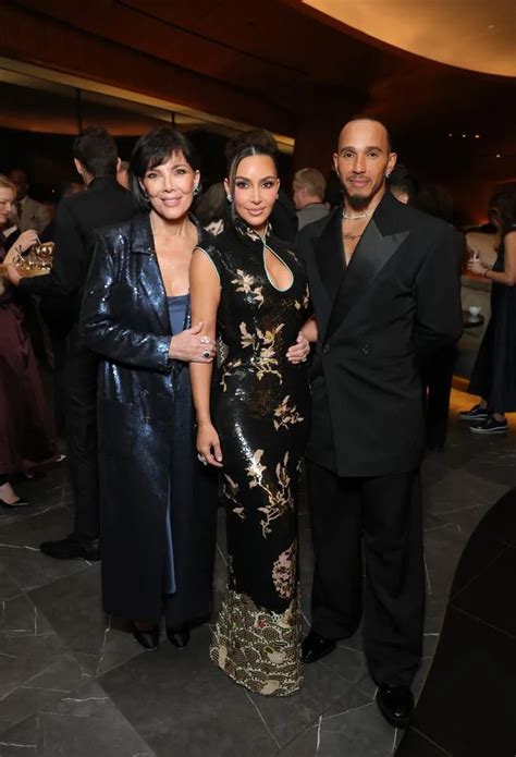 Kim Kardashian And Lewis Hamilton Get Cozy During A Coordinated Glitzy