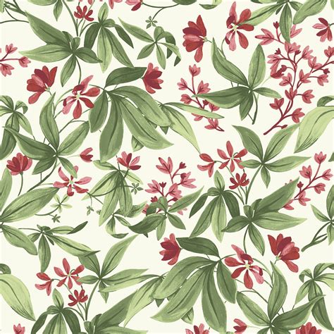 Galerie Inia Classical Floral All Over Green Wallpaper Ina80401 In The