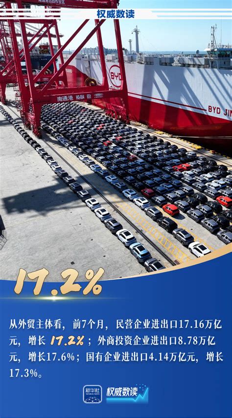 权威数读｜173前7个月我国货物贸易进出口延续良好增长态势