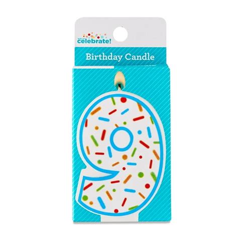 Way To Celebrate Gold Number 9 Birthday Candle Luxe Gold Finish Cake