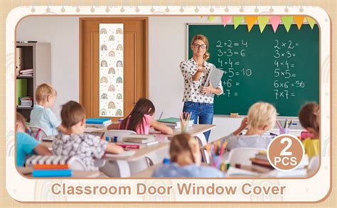 Sideim 2 Pcs Classroom Curtains For Door Window Decor