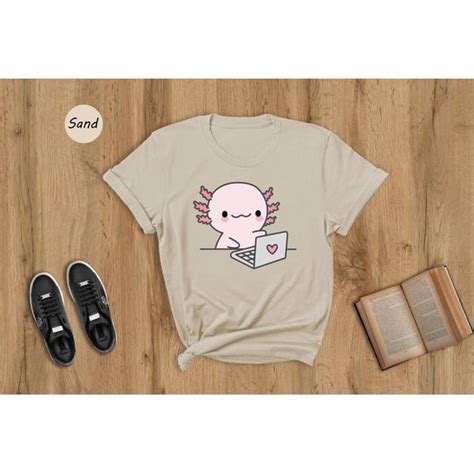 Axolotl Lover Tee Shirt Cute Computer Geek Humor Soft Cotton Blend