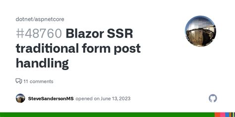 Blazor Ssr Traditional Form Post Handling · Issue 48760 · Dotnet
