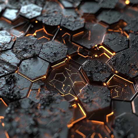 Hightech Matrix With Hexagonal Gridhightech Matrix With Hexagonal Grid Premium Ai Generated Image