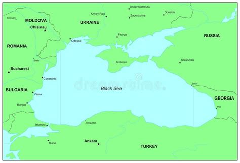 Mapa Político Da Região Do Mar Negro E Do Mar De Azov Ilustração Do