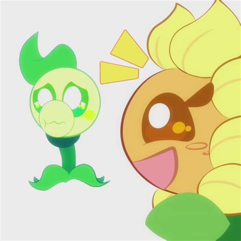 Peashooter X Sunflower Fanart