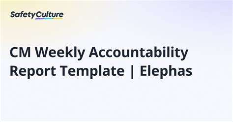 Cm Weekly Accountability Report Template Elephas Free Template