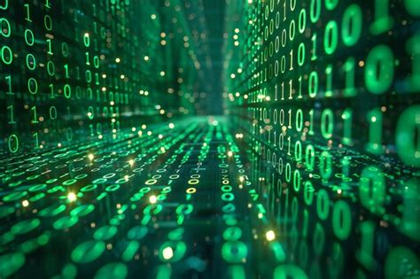 Premium Photo Digital Image Of Background Of Green Binary Code