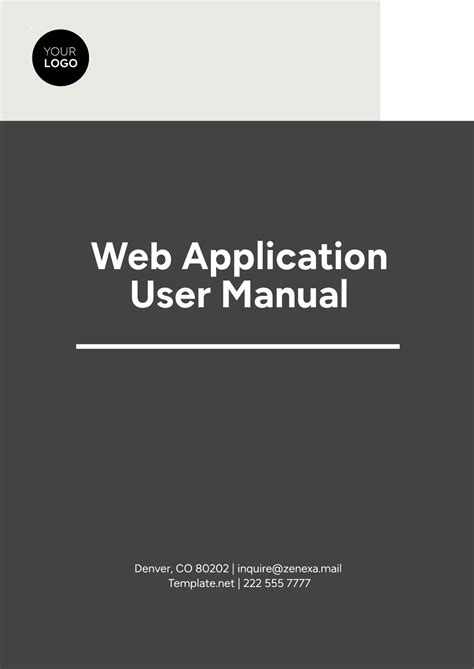 Free User Manual For Web Application Template To Edit Online