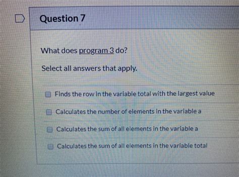 solved program 3 int total 0 for int row 0 row