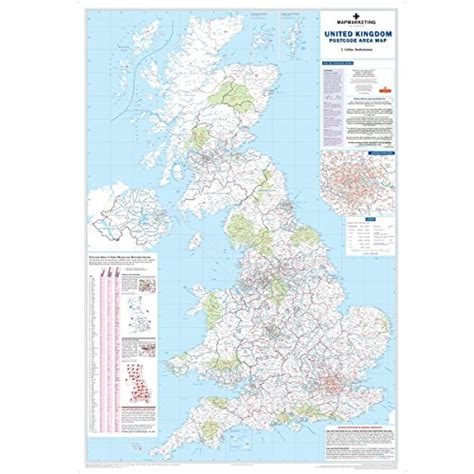 Buy Uk Postcode Wall Laminated Large Wall 120cm X 83cm Clearly