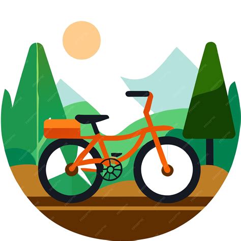 Premium Vector Cute Bike Nature Minimalist Illustration Design