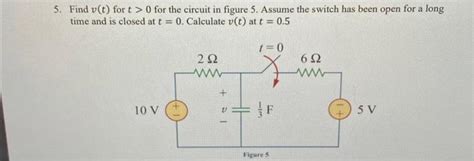 Solved 5 Find V T For T 0 For The Circuit In Figure 5 Chegg Com