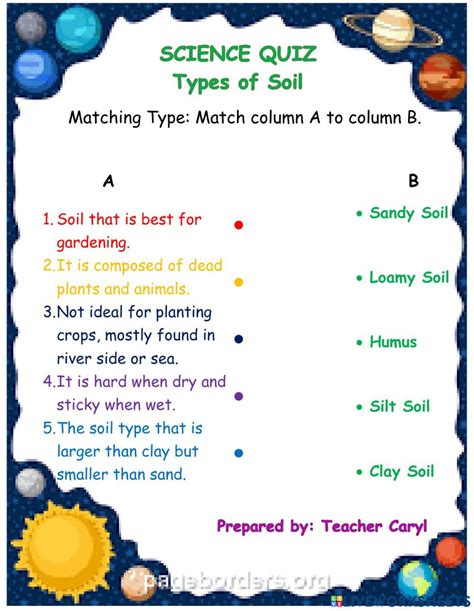 Soil Types Worksheet Types Of Soil Soil Activities Soil