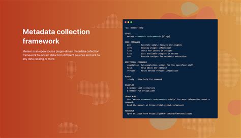 github raystack meteor meteor is an easy to use plugin driven metadata collection framework