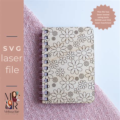 Svg Flower Pattern Notebook Laser File Scoring Design Cinch Binding