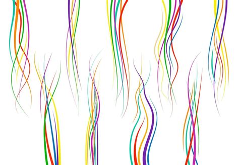 Set Of Abstract Color Curved Lines Wave Design Element Vector Illustration 19022995 Vector