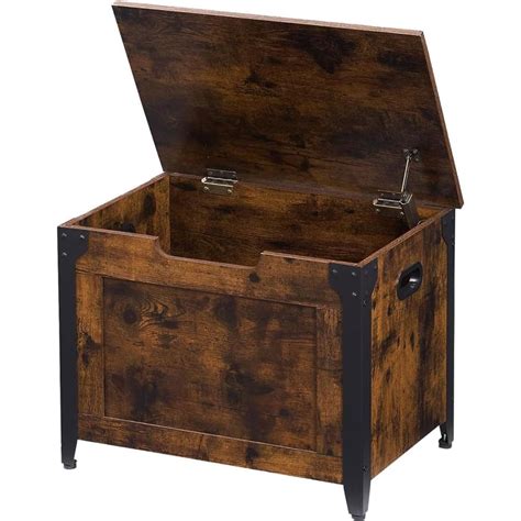 M Optimized Wooden Storage Chest Bench Faux Leather Entryway Shoes