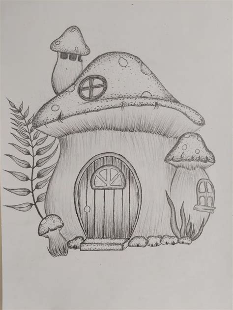 Mushroom House Decorazioni Disegni Disegni Tatuaggio Casa