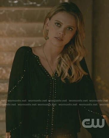 Wornontv Freyas Black Embellished Blouse On The Originals Riley