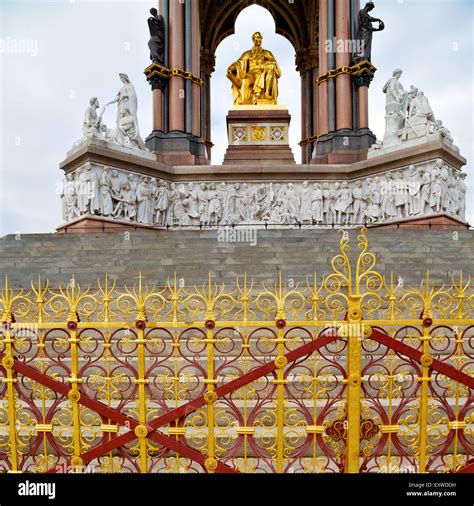 Albert Monument In London England Kingdome And Old Construction Stock