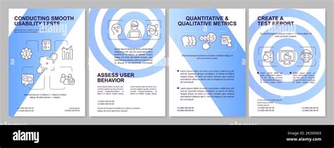 Usability Testing Session Process Blue Gradient Brochure Template Stock