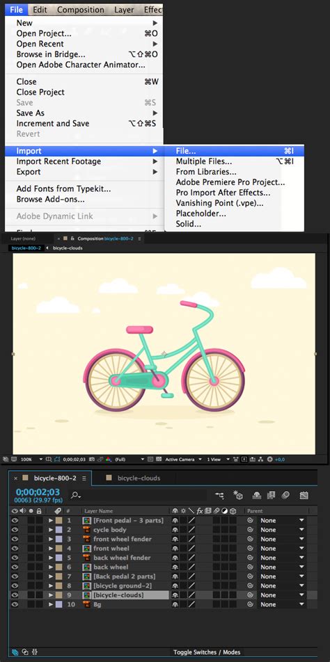 Animate A Cute Vector Bicycle In Adobe After Effects Envato Tuts
