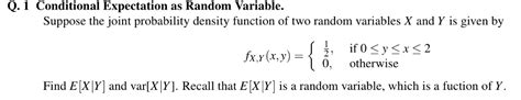 Solved Conditional Expectation As Random Variable Suppose