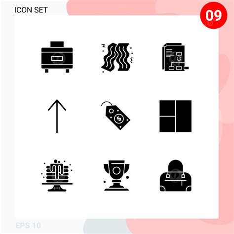 Editable Vector Line Pack Of 9 Simple Solid Glyphs Of Layout Holiday Glyphs Trophy Png And