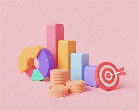 Premium Photo Targeting With Coins Business Chart And Donut Chart