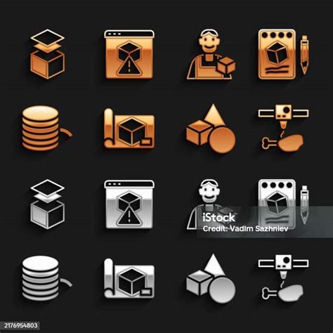 엔지니어링용 그래프 용지 세트 스케치 켜기 3d 프린터 닭 다리 기본 기하학적 모양 필라멘트 그래픽 디자이너 레이어 및 아이콘 벡터 3차원 형태에 대한 스톡 벡터 아트 및