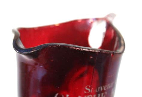 Vintage 1912 Olathe Kansas Ruby Flash Glass Souvenir Pitcher 4695405014