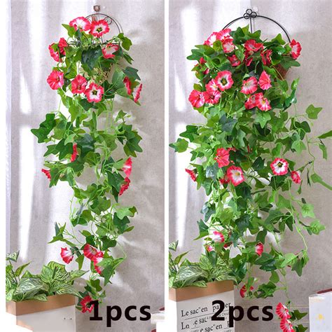 Badu Bg Розова лоза Изкуствени цветя Lvy Home Wedding Party Балконски декор Градинска арка