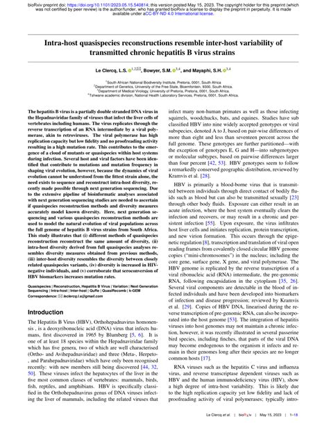 Pdf Intra Host Quasispecies Reconstructions Resemble Inter Host
