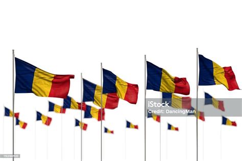 예쁜 애국가의 날 깃발 3d 그림 루마니아 고립 된 플래그는 텍스트에 대 한 소프트 초점과 공간 행에 배치 0명에 대한 스톡 사진 및 기타 이미지 Istock