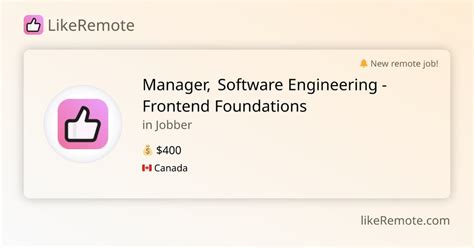 📩 Manager Software Engineering Frontend Foundations At 🏢 Jobber