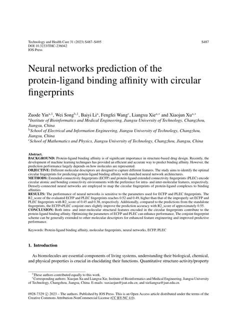 Pdf Neural Networks Prediction Of The Protein Ligand Binding Affinity