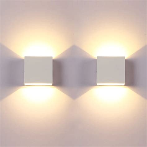 모던한 실내 벽 Led 조명 2 팩 6w 벽걸이 조명 화이트 거실 복도 침실 장식용 Aliexpress