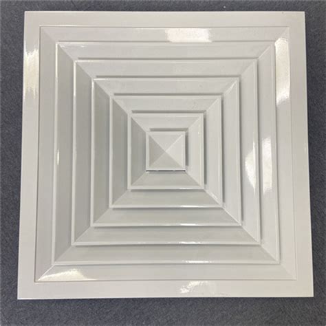 Hvac Aluminum 4 Way Square Ceiling Supply Air Diffuser With Plenum Box