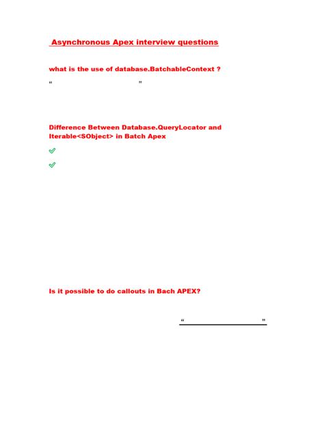 Asynchronous Apex Interview Questions Qanda Pdf Database