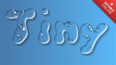 Tiny Liquid Water Text Effect Generator